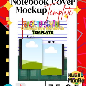 Composition Notebook Drag & Drop Template Mockup, Back to School Mockup ...