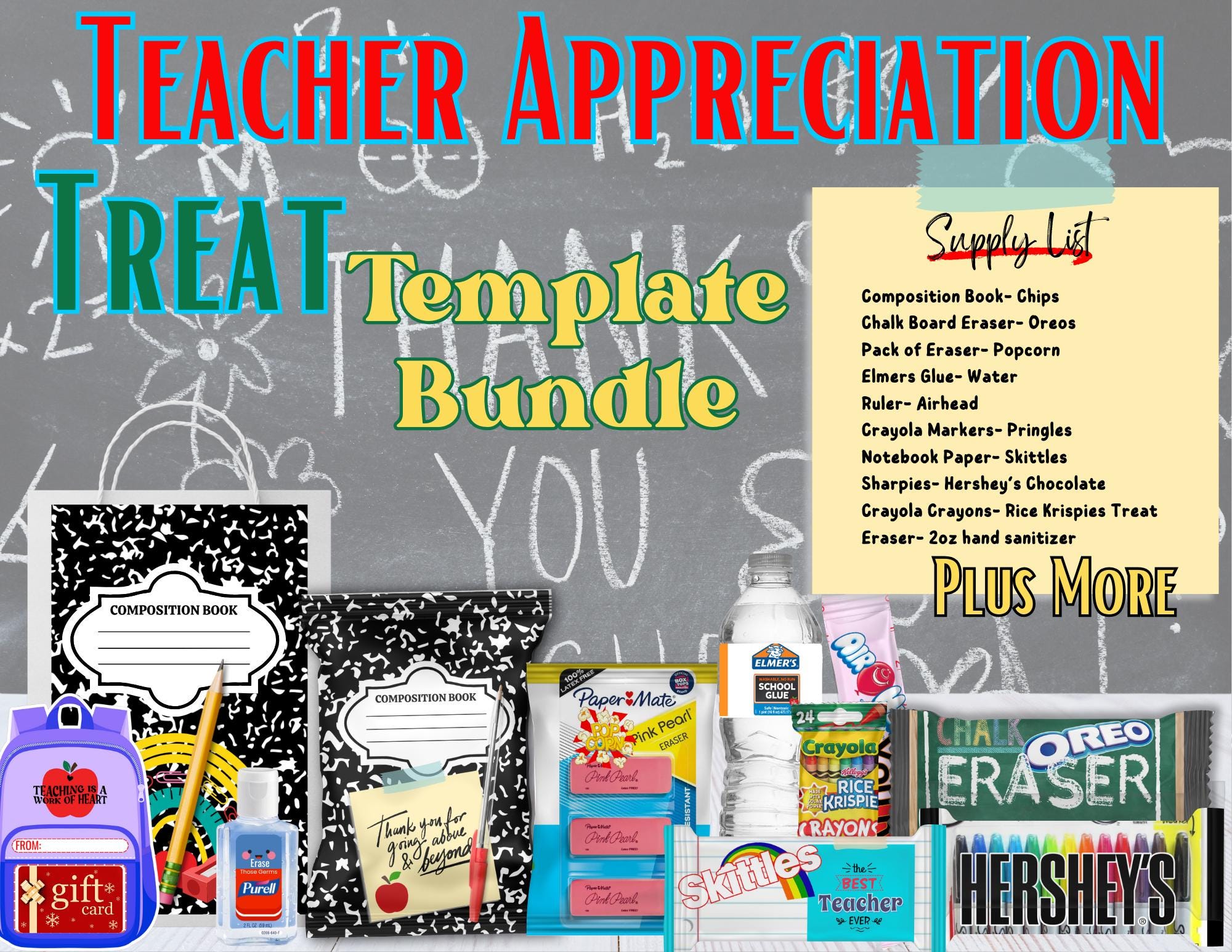 Editable Teacher's Appreciation Gift Box Template Bundle, Custom Gift ...