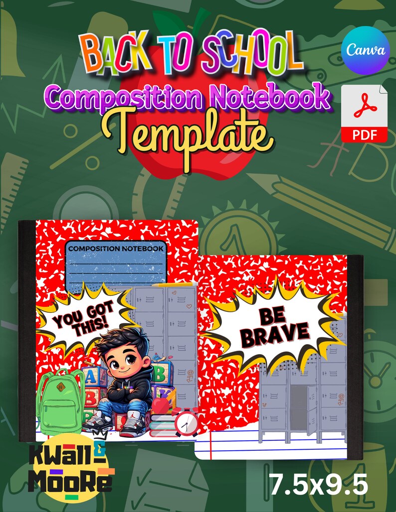 Editable Back 2 School Composition Notebook Template, Back to School ...