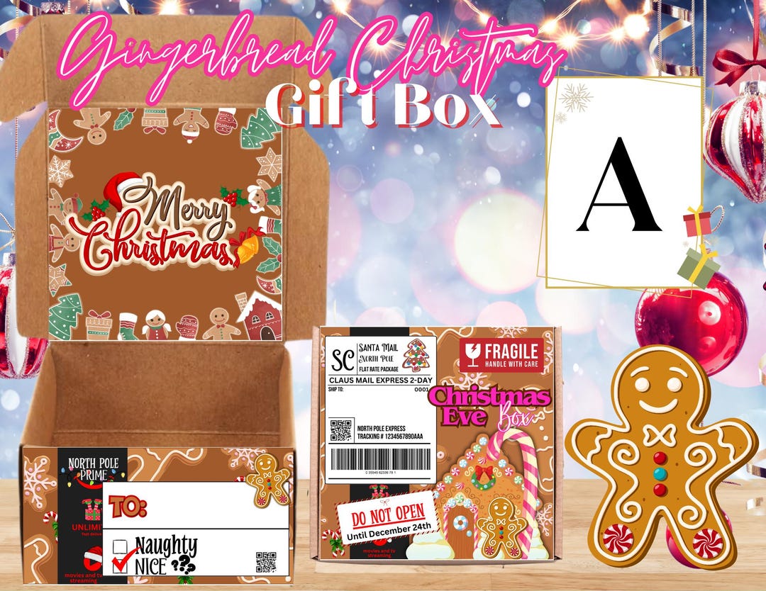 Personalized Gift Box, Christmas Gift Box, 8x8x4 Gift Box, Christmas ...