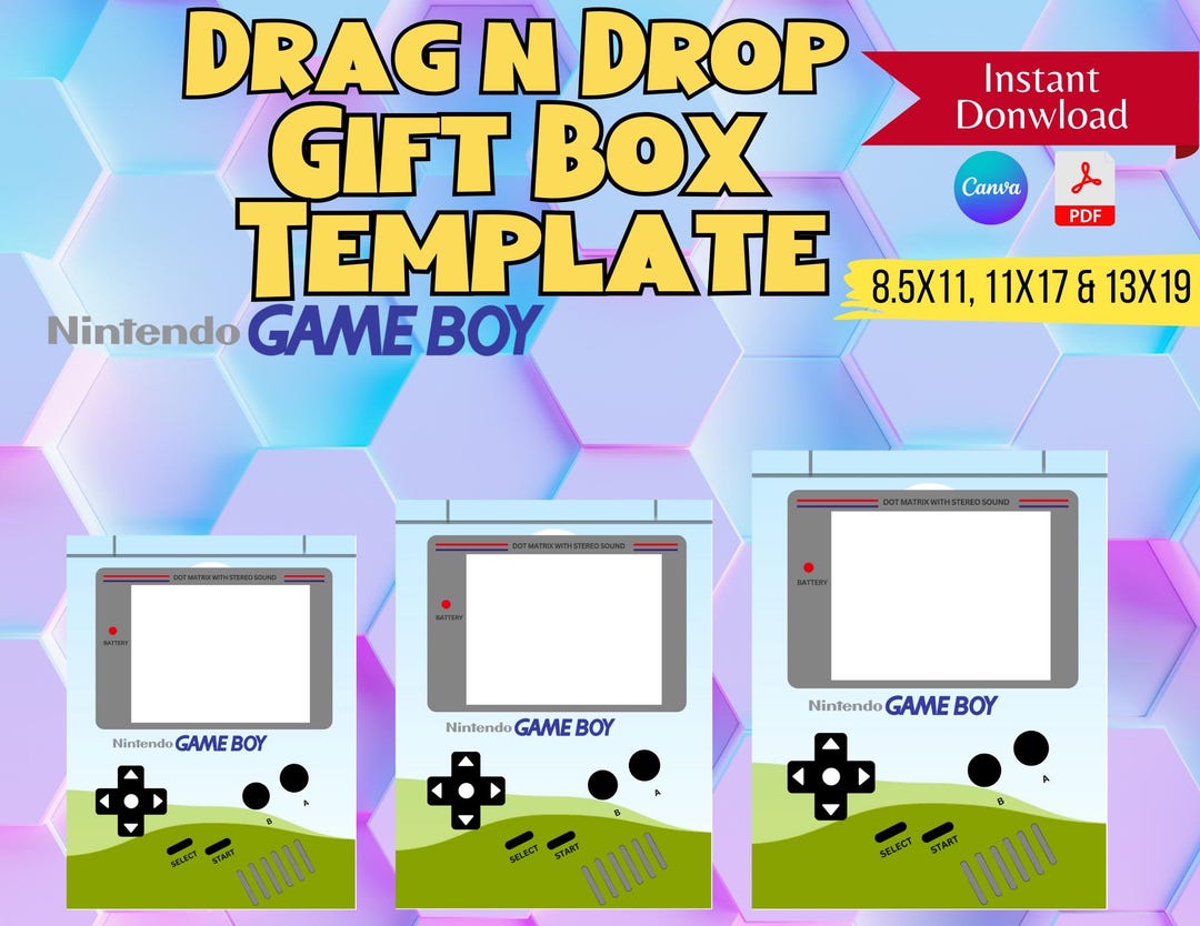 Drag N Drop Gameboy Gift Box Template, Custom Easter Gift Box, Foam ...