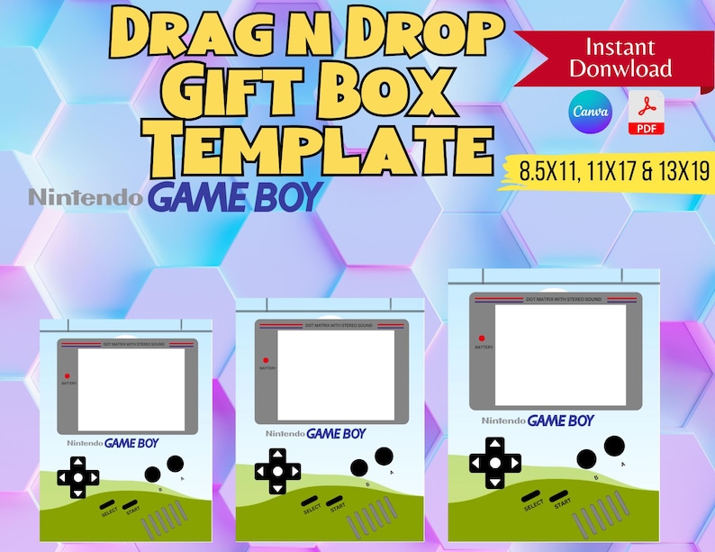 Drag N Drop Gameboy Gift Box Template, Custom Easter Gift Box, Foam ...