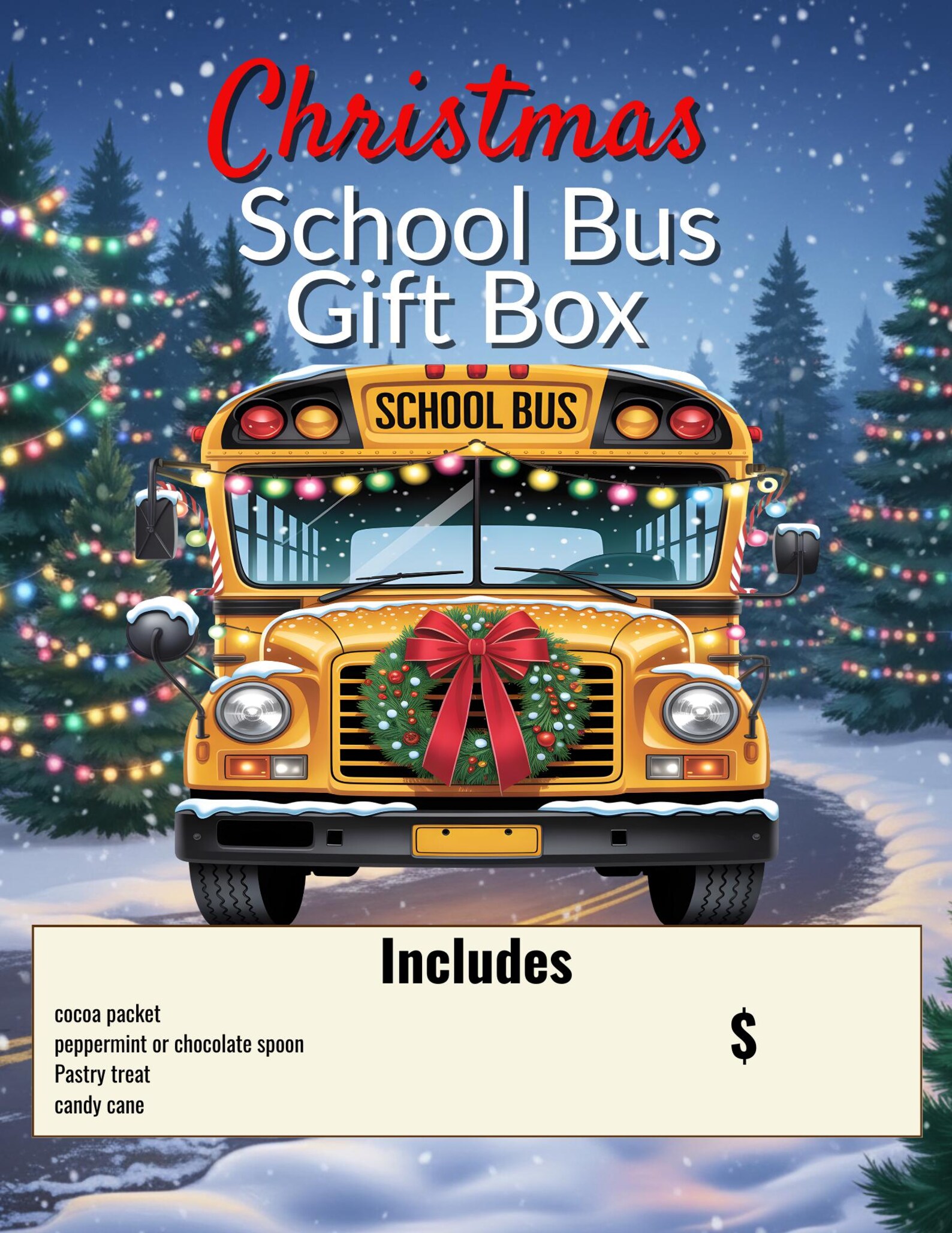 Christmas School Bus Gift Box Template, Foam Board Gift Box - Etsy