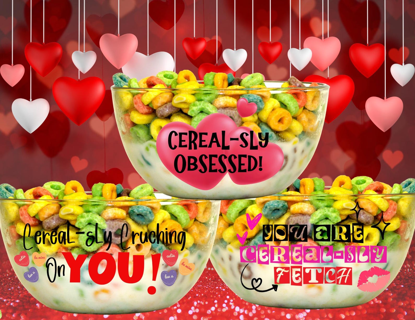 UV DTF Valentine's Day Cereal Bowl Prints, Cereal-sly Love Bowls, UV ...