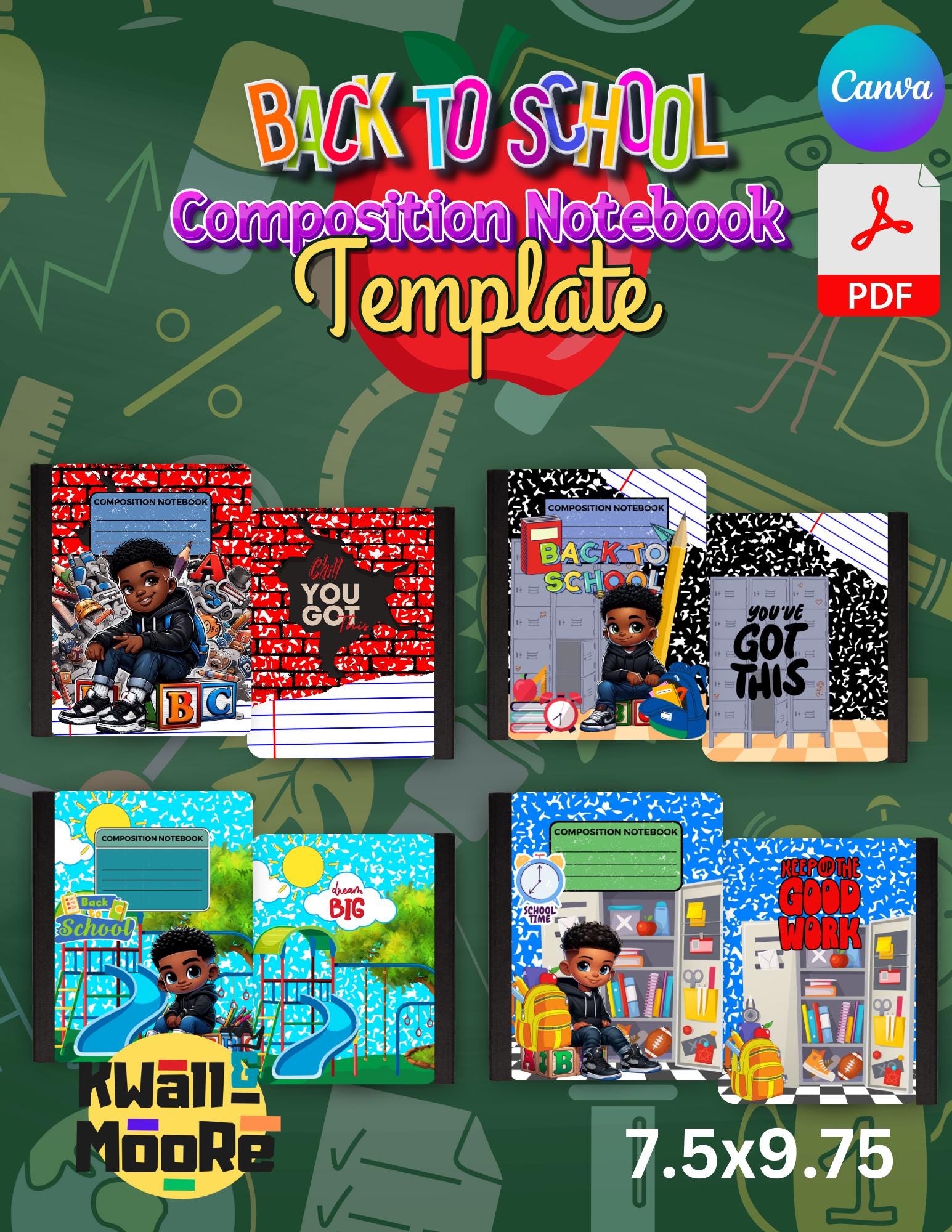 Editable Back 2 School Composition Notebook Template, Back to School ...