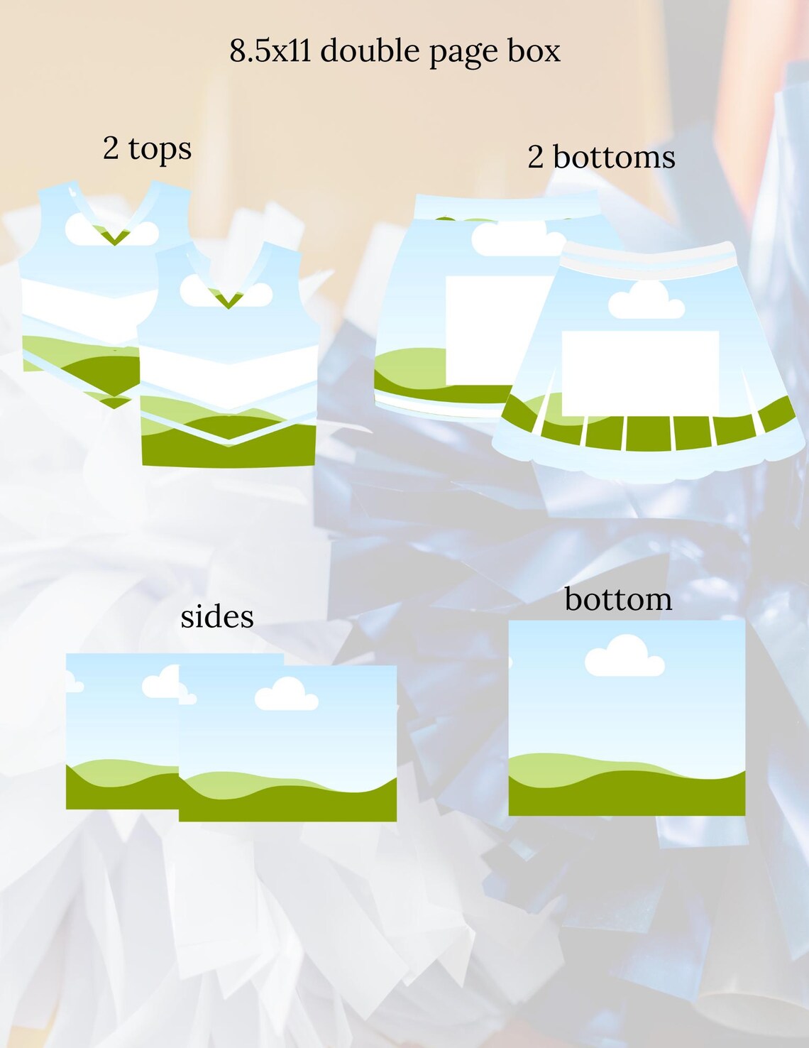 Cheerleading Drag N Drop Gift Box Template Bundle Tutorial Included - Etsy