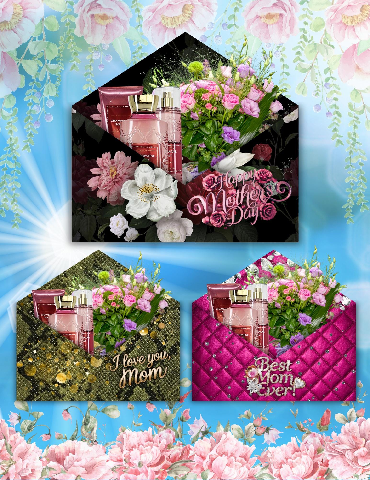 10 Fully Editable Mother's Day Envelope Gift Box Template, Foam Board ...