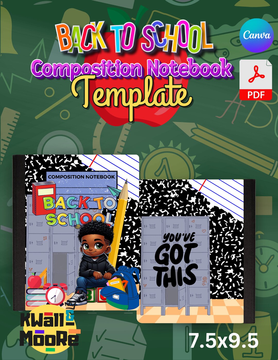 Editable Back 2 School Composition Notebook Template, Back to School ...