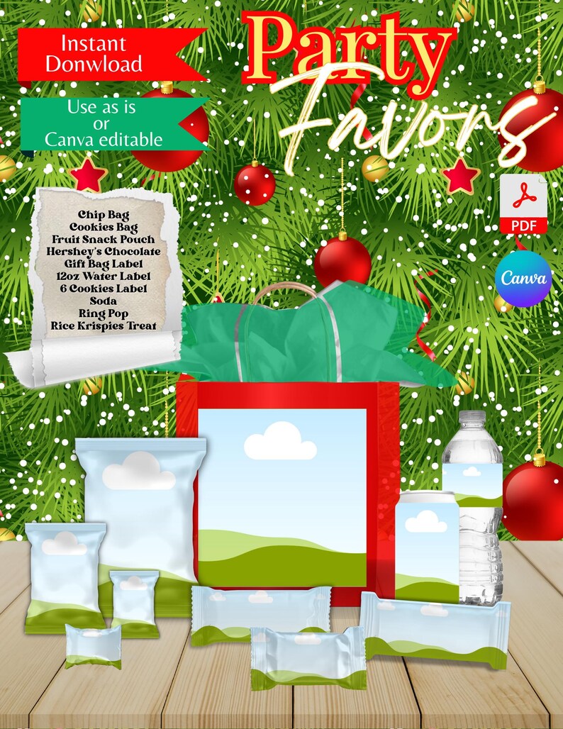 Custom/editable Party Favor Drag and Drop Mockup Template, Party Favor ...