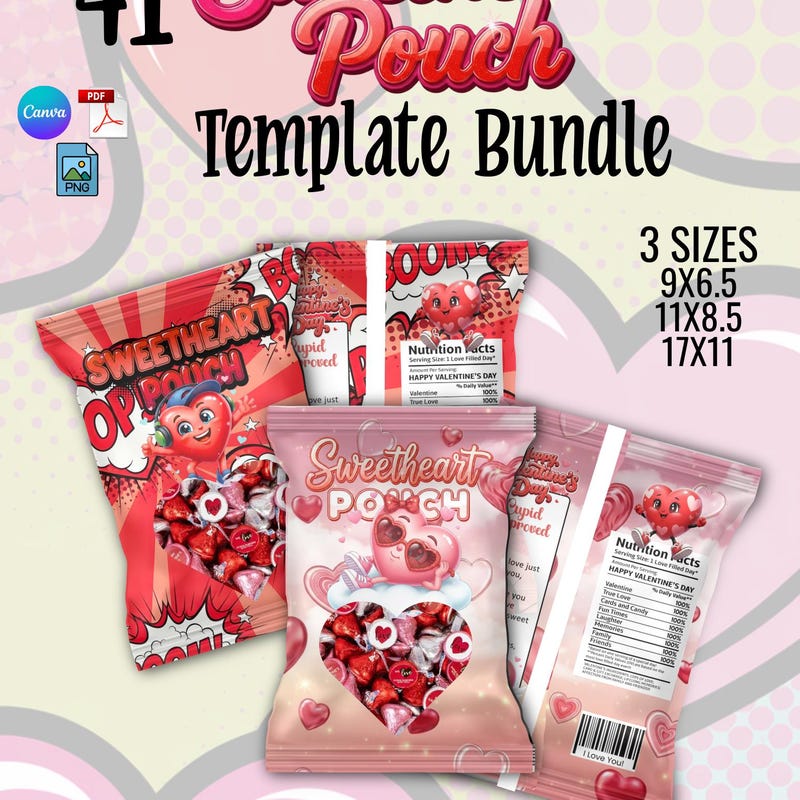 Sweetheart Bag Templates - Etsy