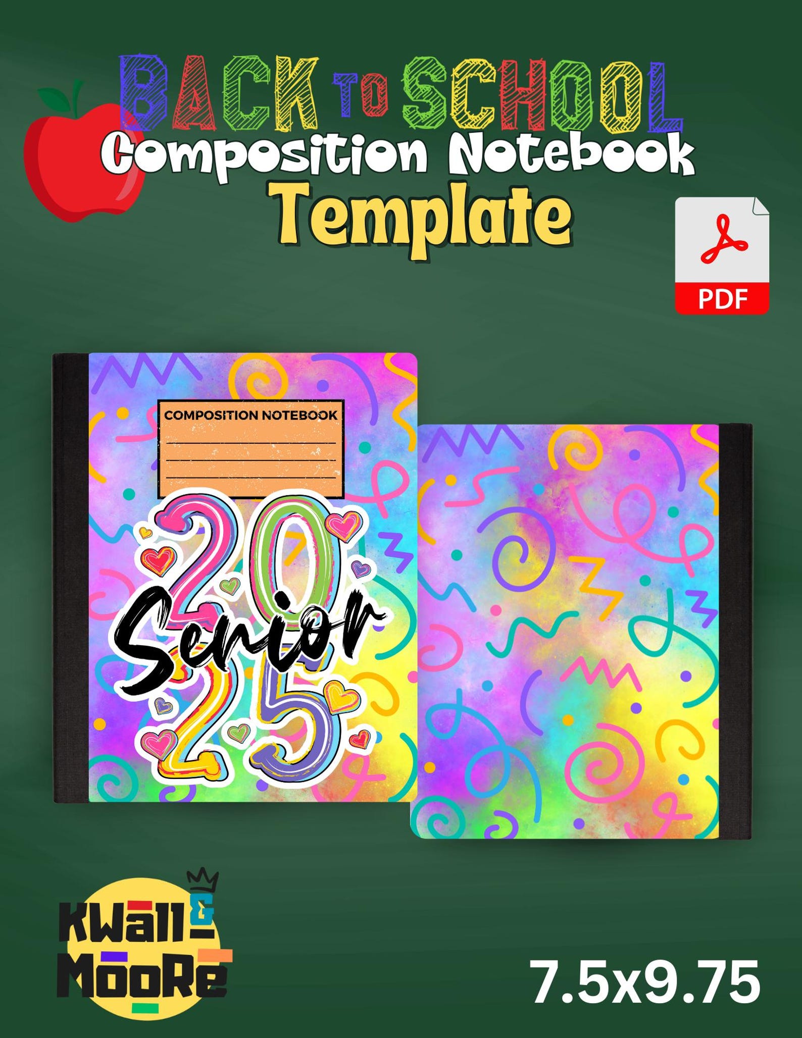 Senior Party Editable Composition Notebook Template, PDF, Digital Files ...