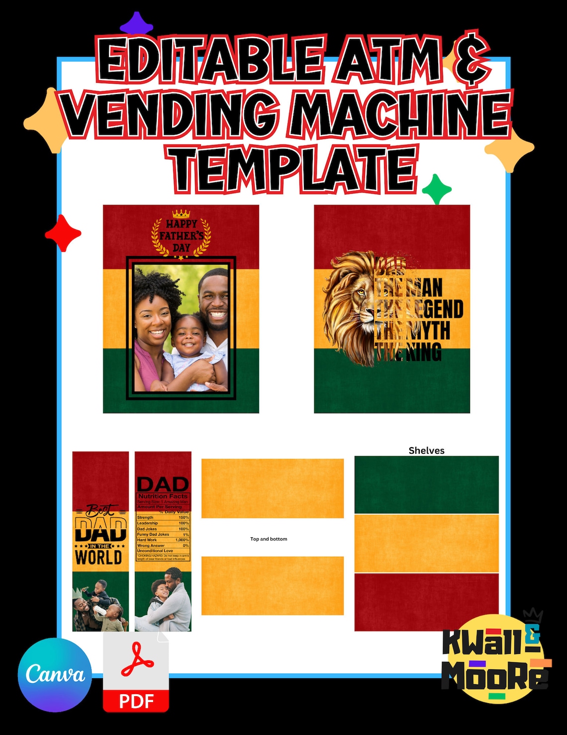 3 Sizes Dope Black Dad Theme Father's Day ATM & Vending Machine Gift ...