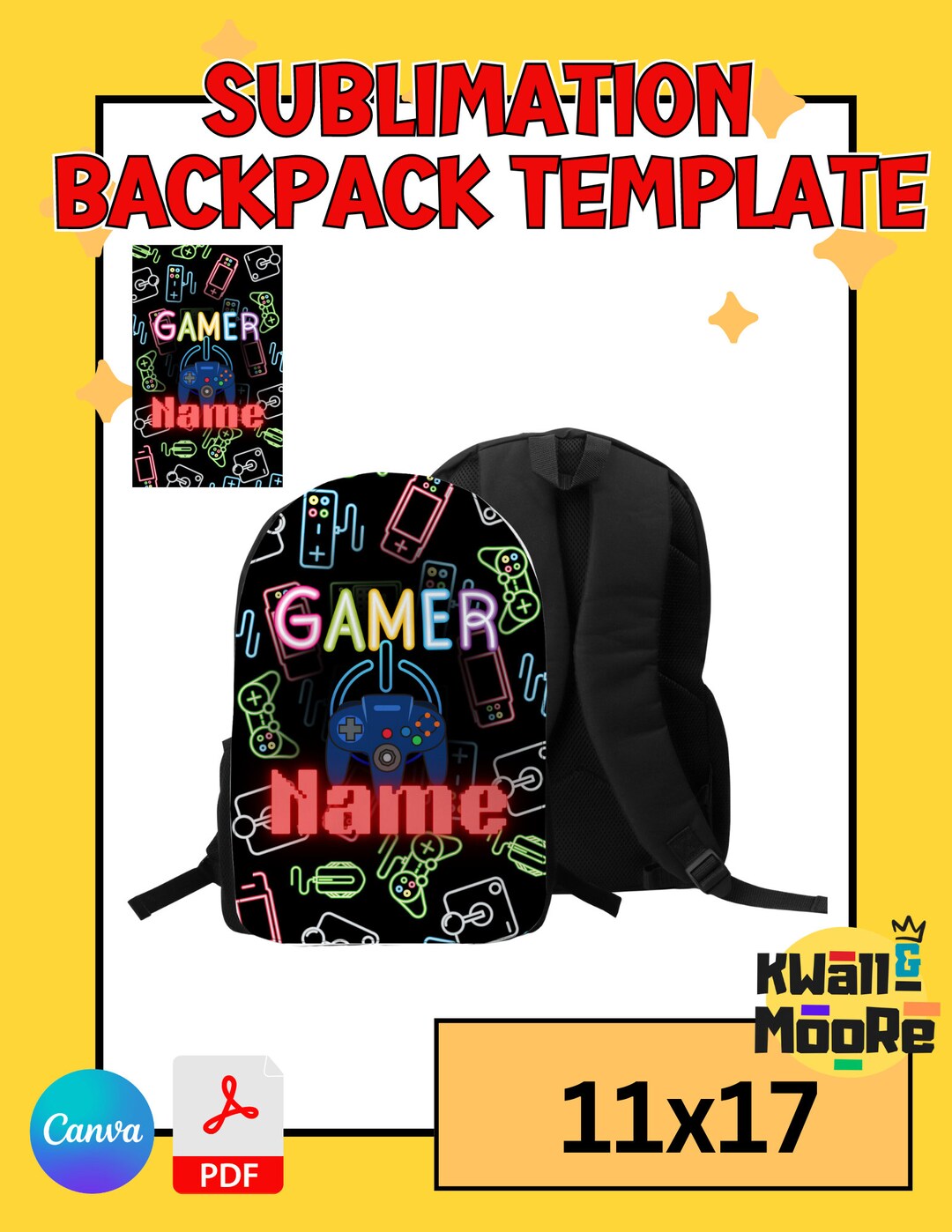 Canva Editable Backpack Sublimation Templates, Back to School ...