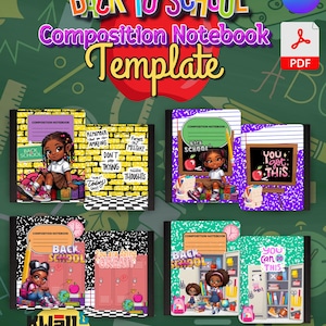Editable Back 2 School Composition Notebook Template, Back to School ...