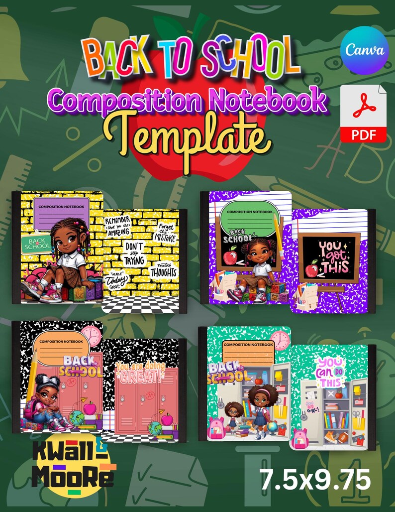 Editable Back 2 School Composition Notebook Template, Back to School ...