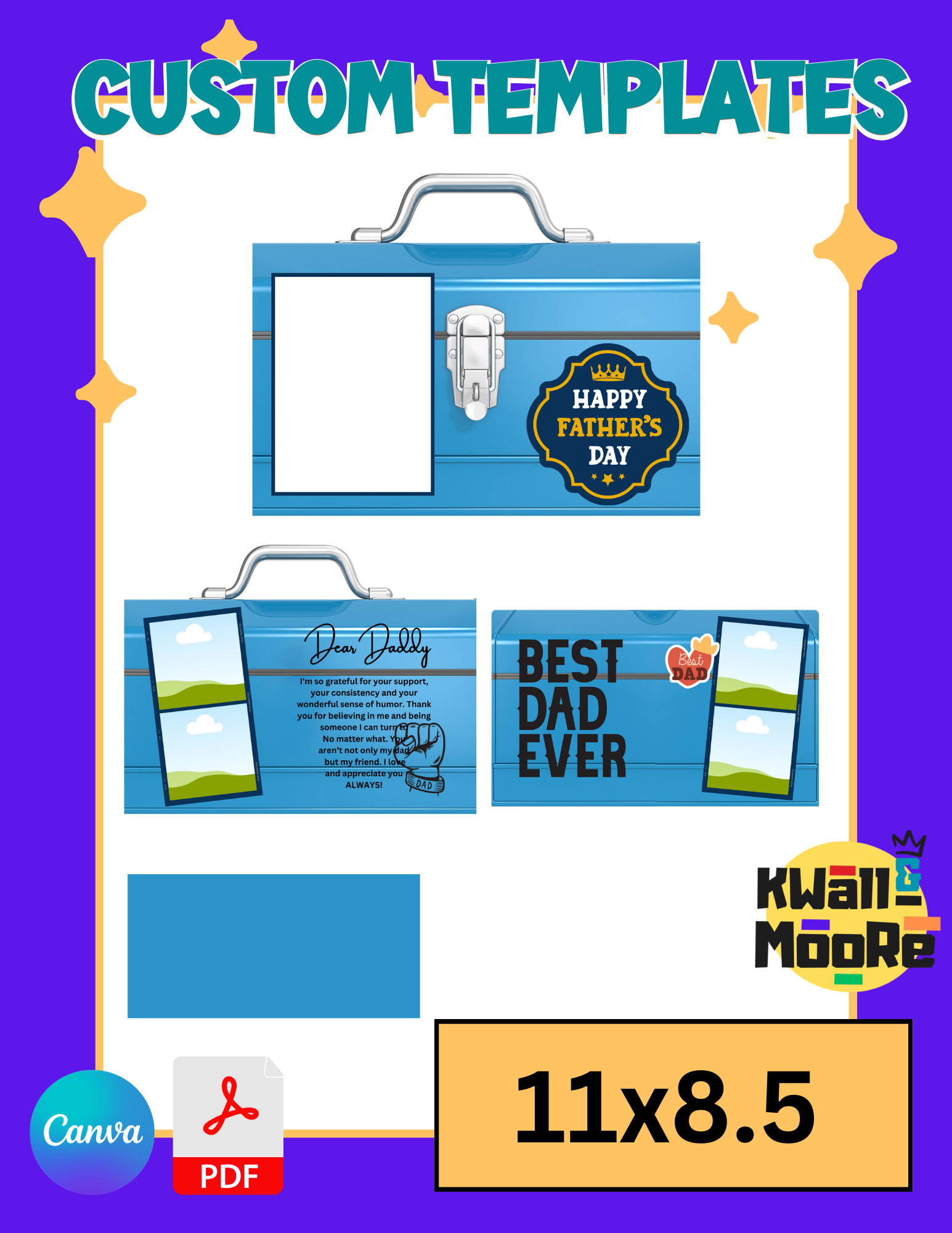 Editable Father's Day Tool Box Template, Gift Box, Custom Gift Box ...