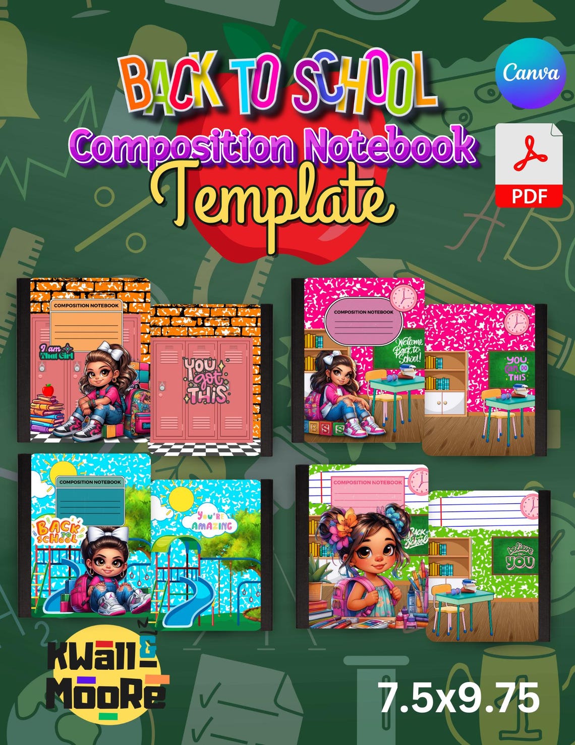 Editable Back 2 School Composition Notebook Template, Back to School ...