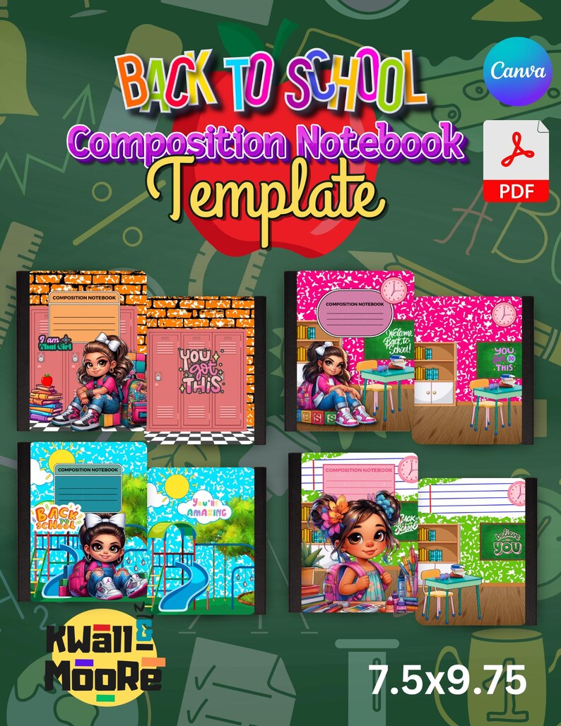 Editable Back 2 School Composition Notebook Template, Back to School ...