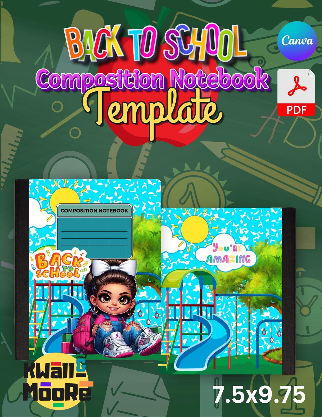 Editable Back 2 School Composition Notebook Template, Back to School ...