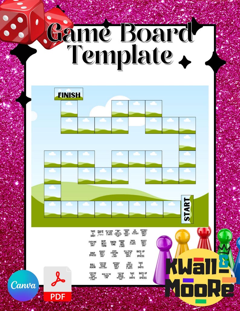 Canva Editable 20x16 Drag and Drop Game Board Template, Any Occasion ...