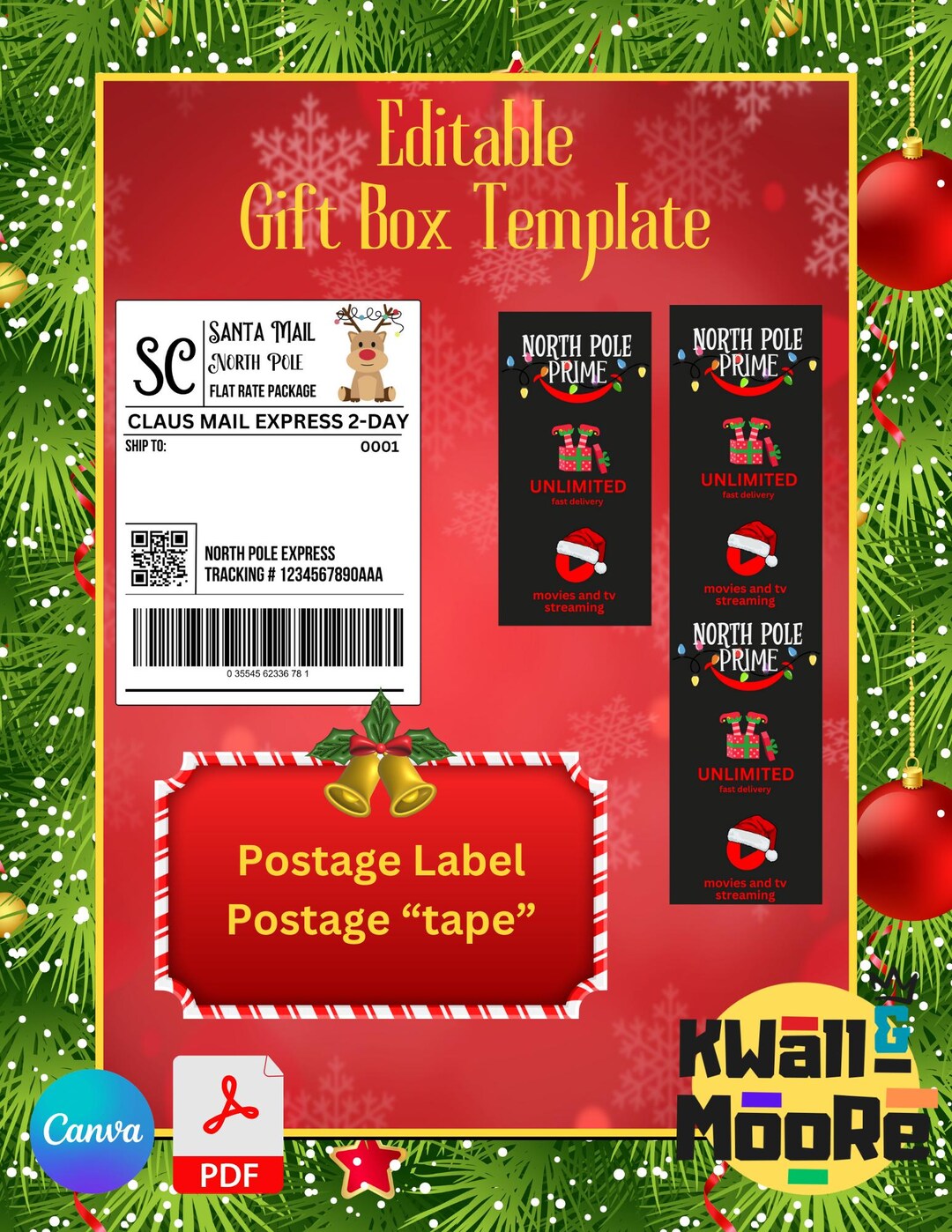 Editable North Pole Posted and Tape Template, Canvas Link, PDF Link ...