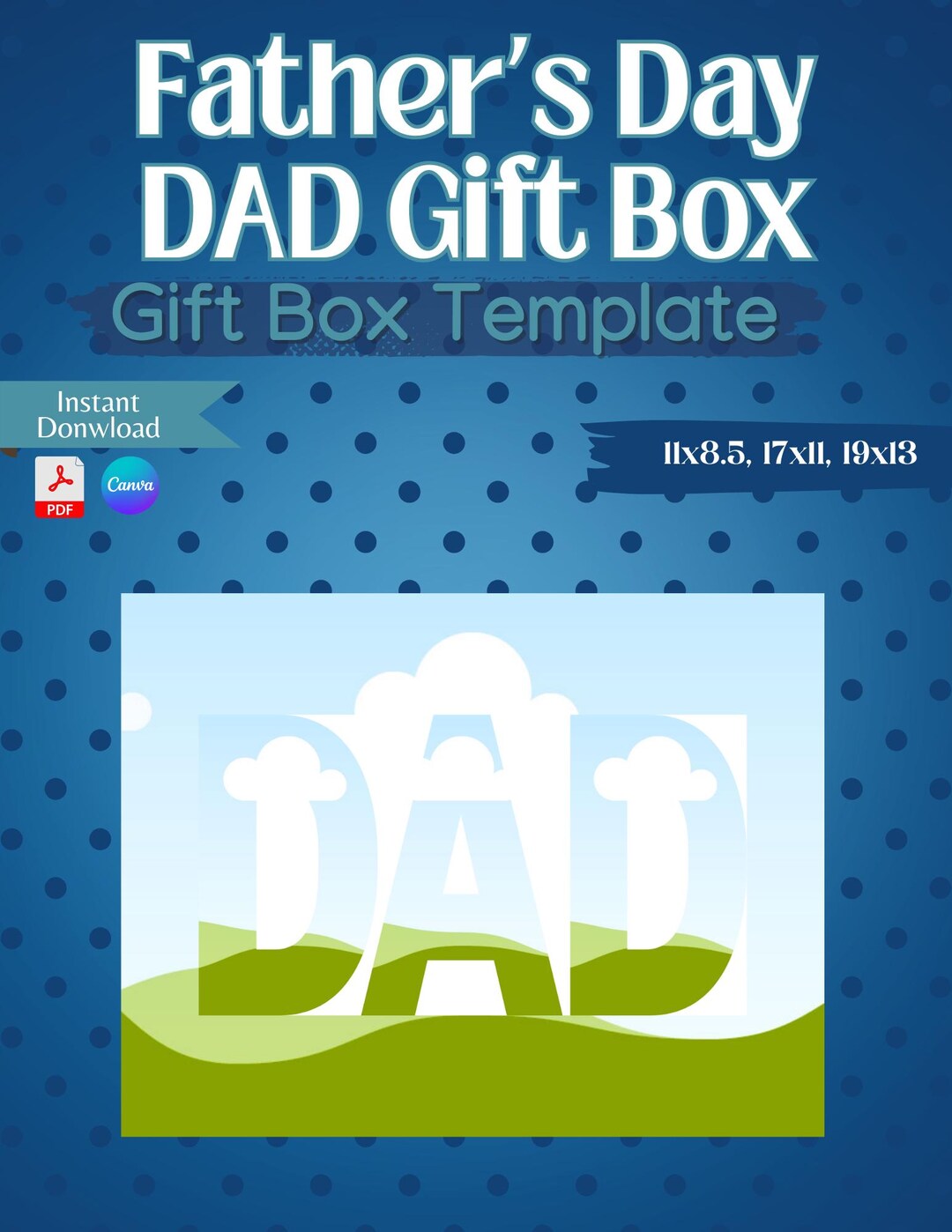 3 Sizes Drag N Drop DAD Gift Box Template, Drag N Drop, Foam Board Gift ...