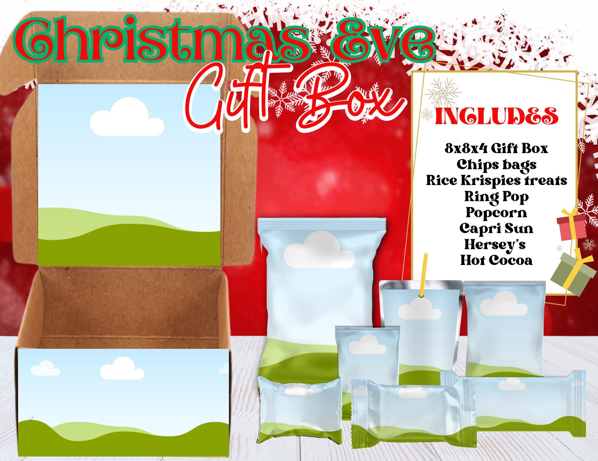 Custom/editable Gift Box and Party Favor Drag and Drop Mockup Template ...