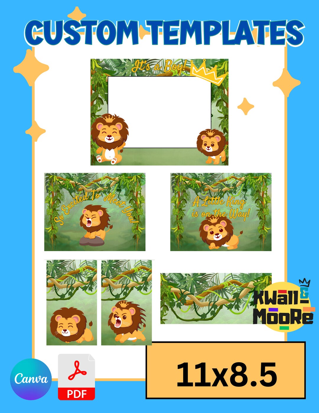 Editable Little Lion Gift Box Template, Gift Box, Custom Gift Box, Foam ...