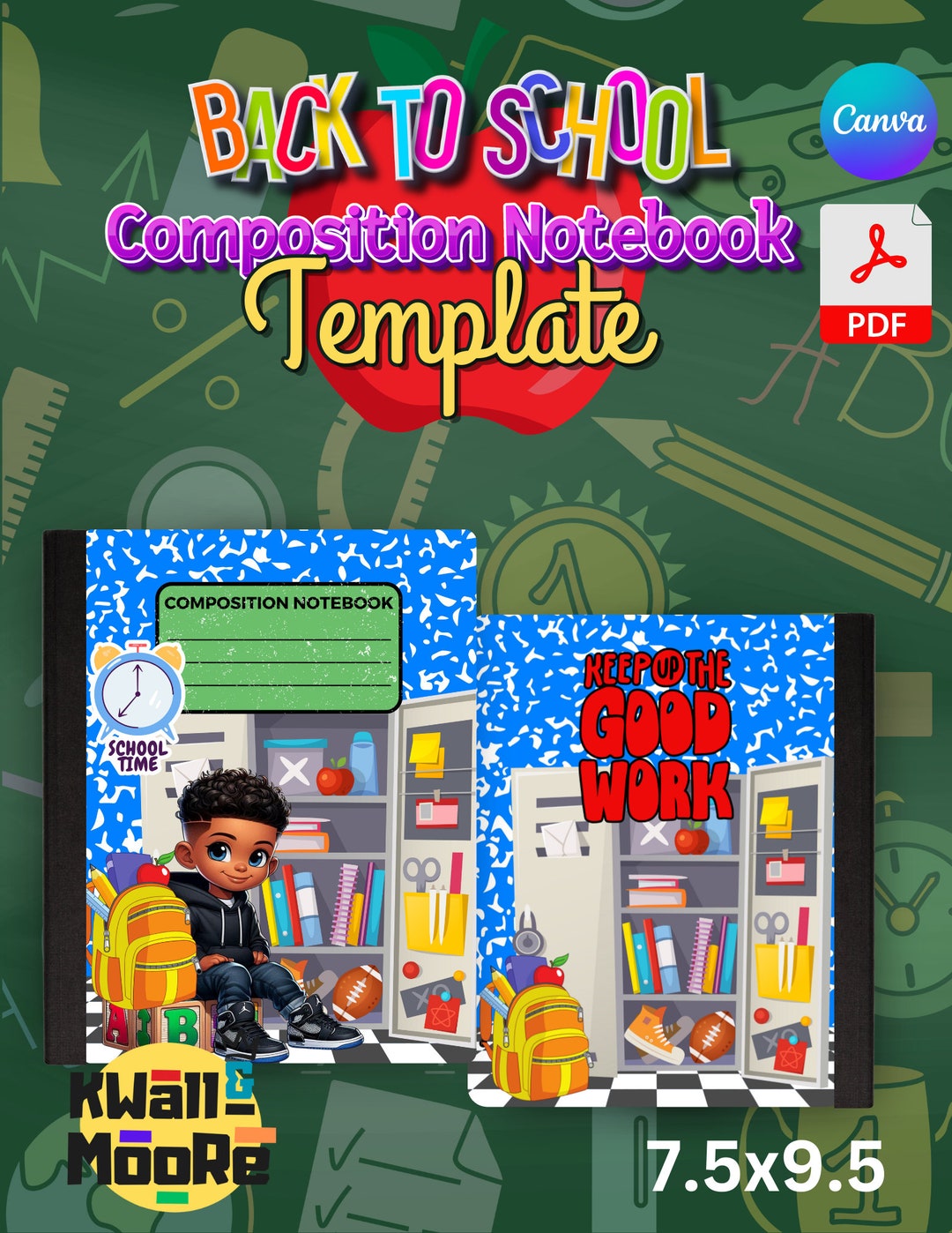 Editable Back 2 School Composition Notebook Template, Back to School ...