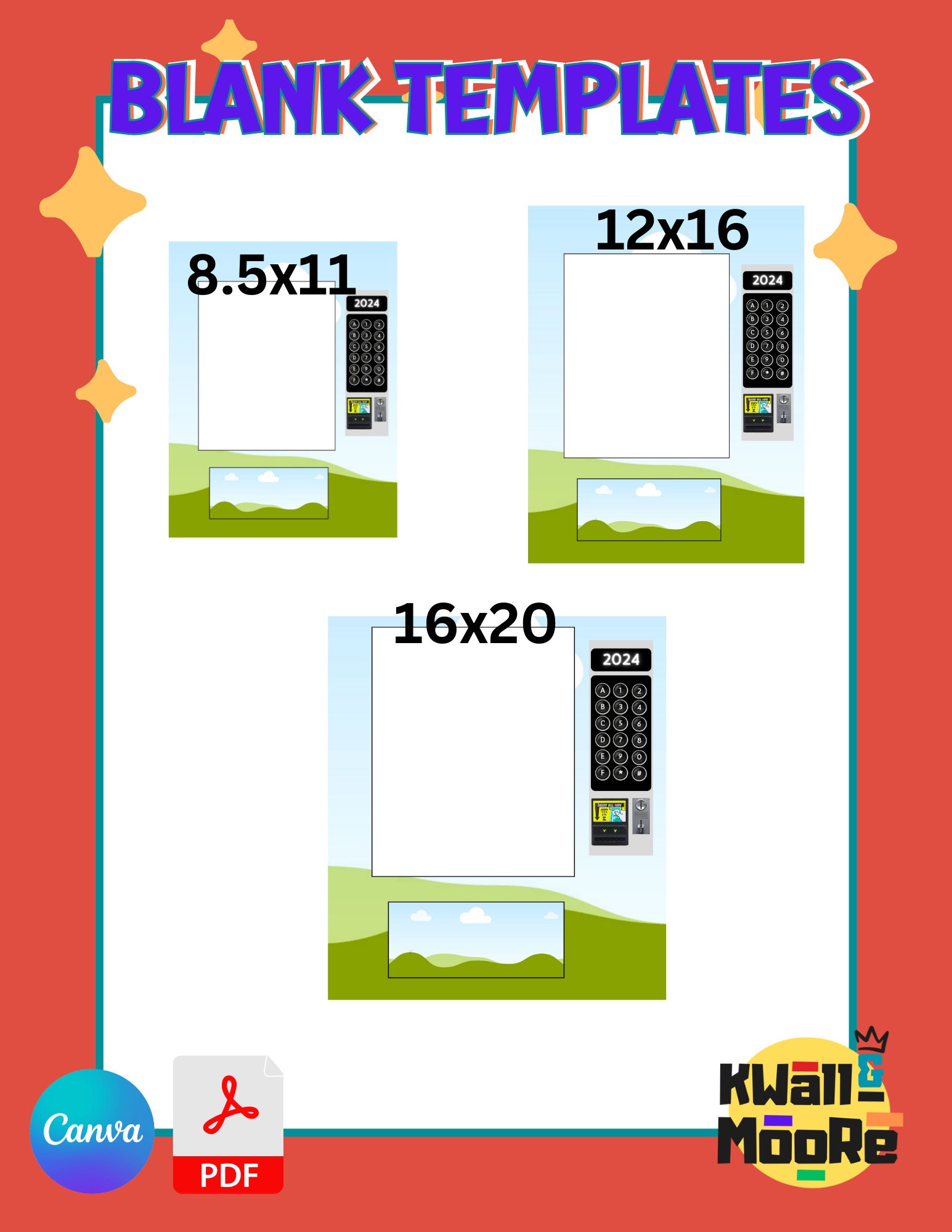 3 Sizes Blank Vending Machine Gift Box Template, Gift Box, Custom Gift ...