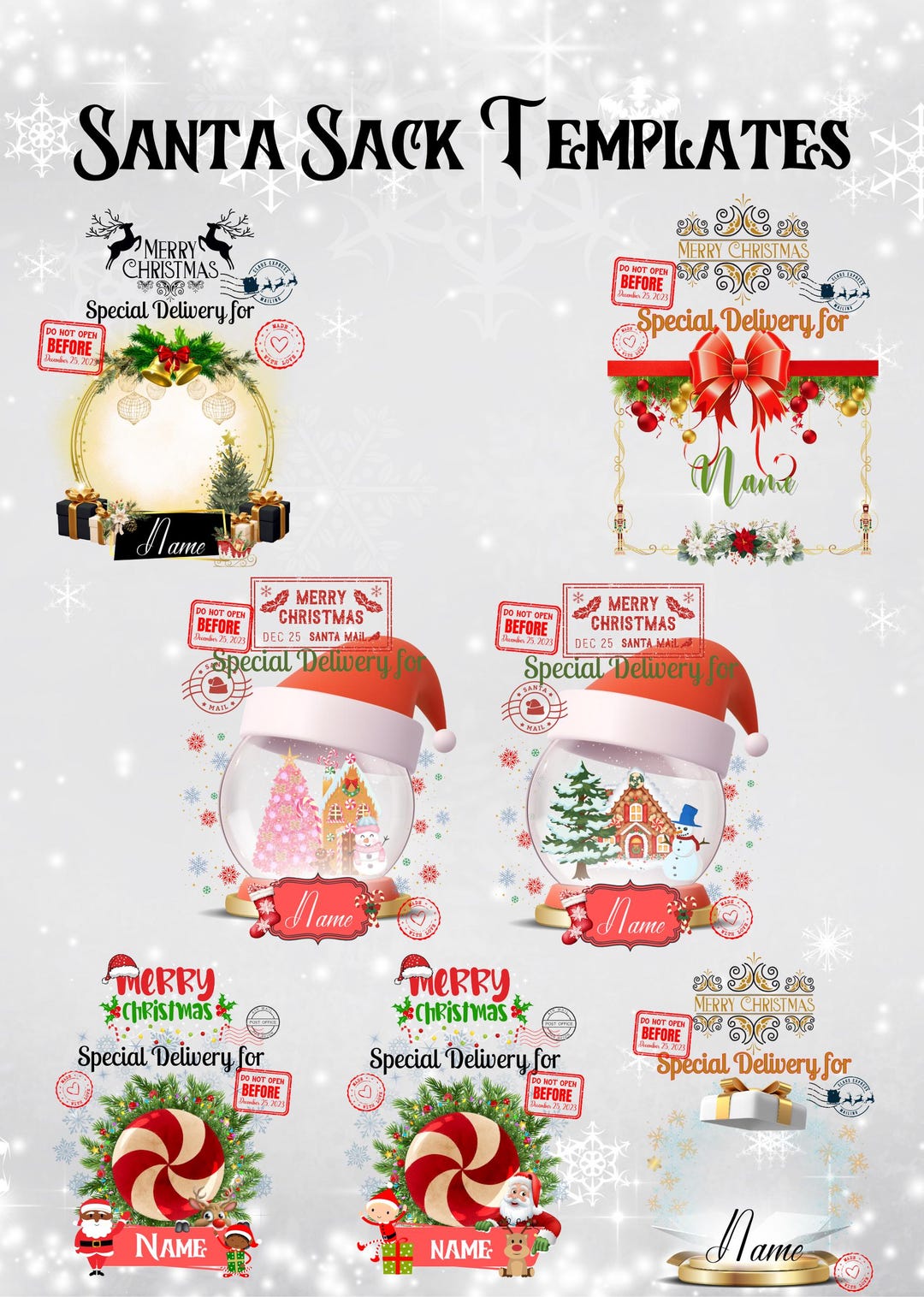7 Editable Santa Sack Templates, Santa Sacks, Custom Template ...