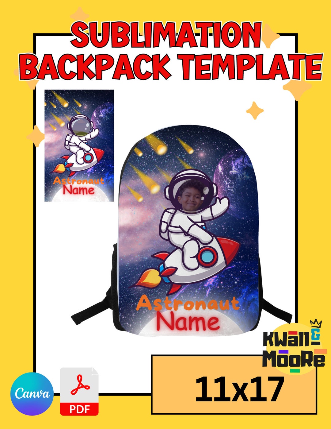 Canva Editable Backpack Sublimation Templates, Back to School ...