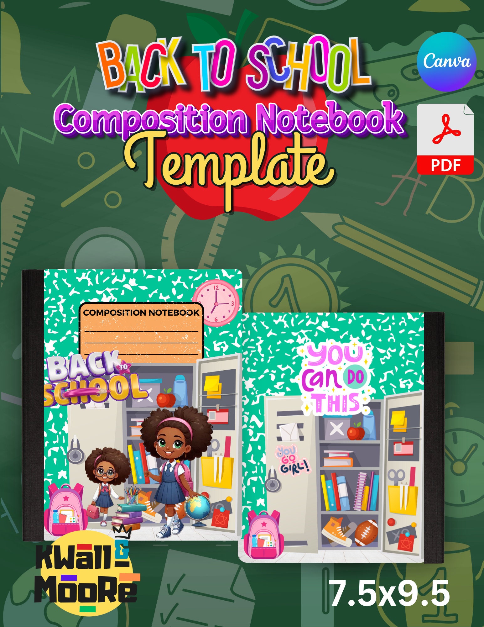 Editable Back 2 School Composition Notebook Template, Back to School ...