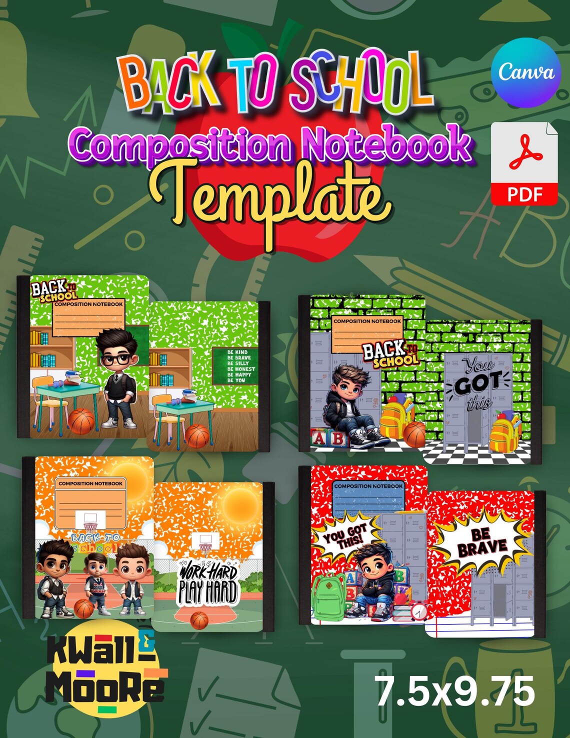 Editable Back 2 School Composition Notebook Template, Back to School ...