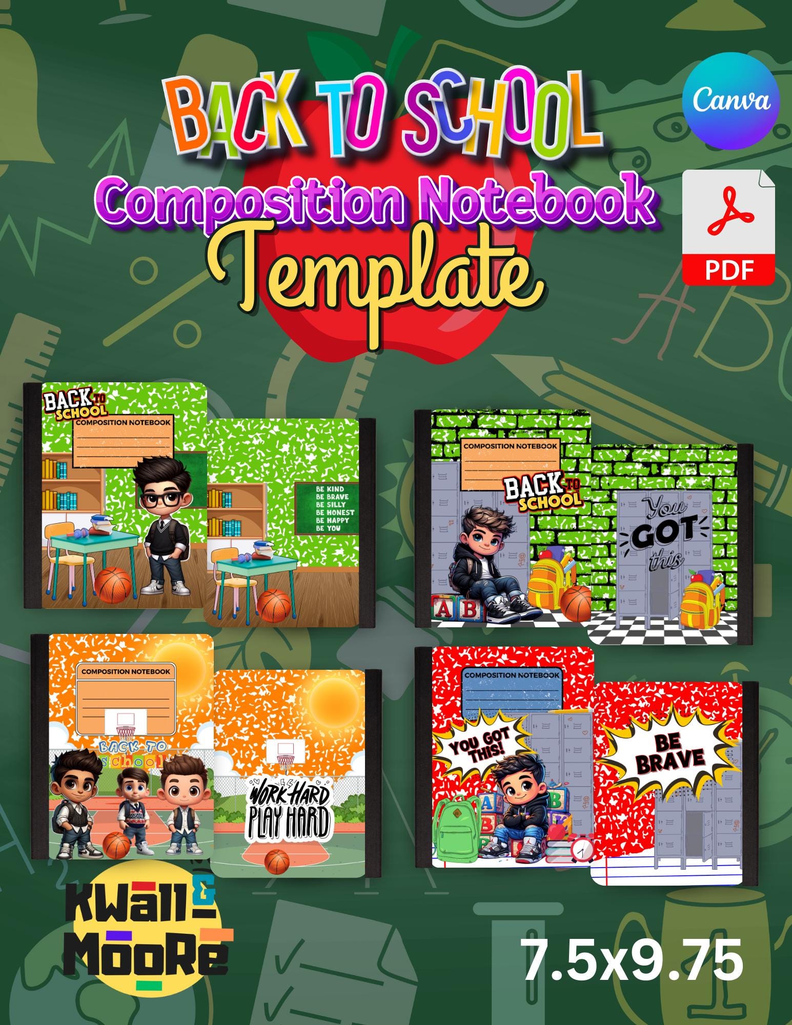 Editable Back 2 School Composition Notebook Template, Back to School ...