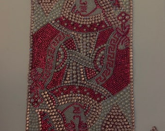 QUEEN of HEARTS 30x40cm Bedazzled Custom Painting Art From Rhinestones ...