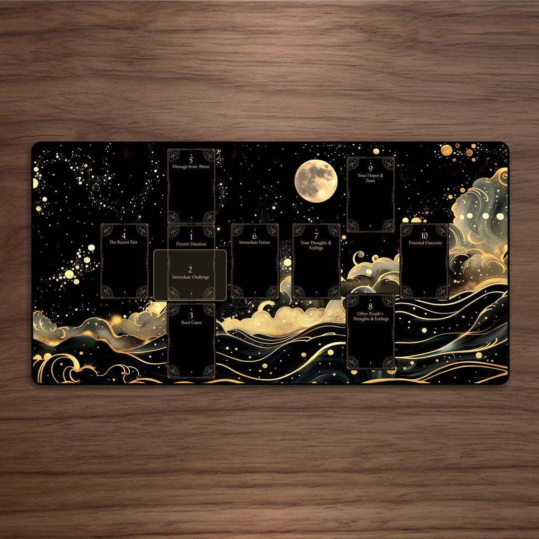 Celestial Tarot Mat, Moon and Stars Altar Cloth, Altar Mat, Celtic ...