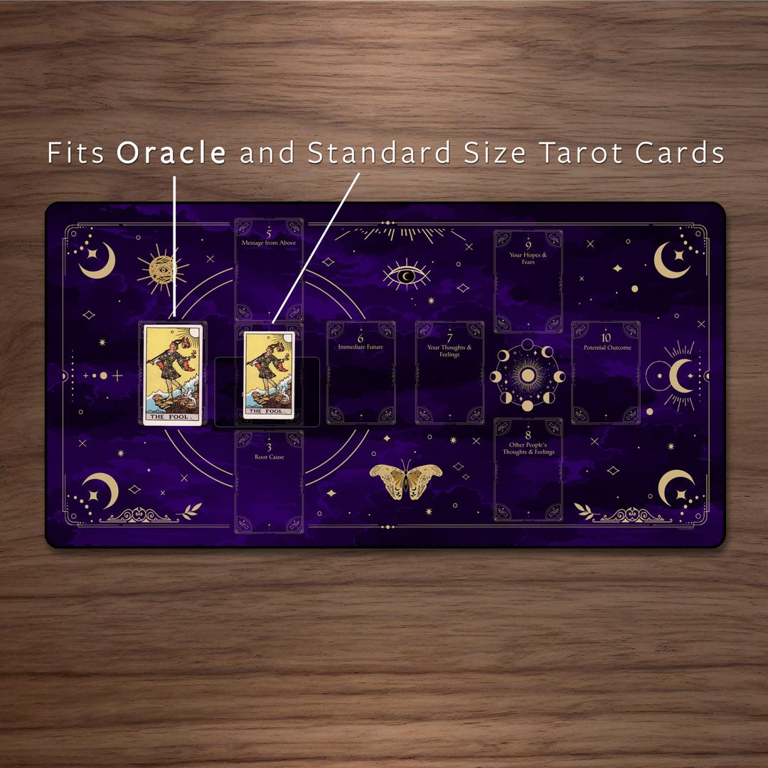 Oracle Celestial Tarot Spread Mat, Celtic Cross Altar Cloth, Mystical ...