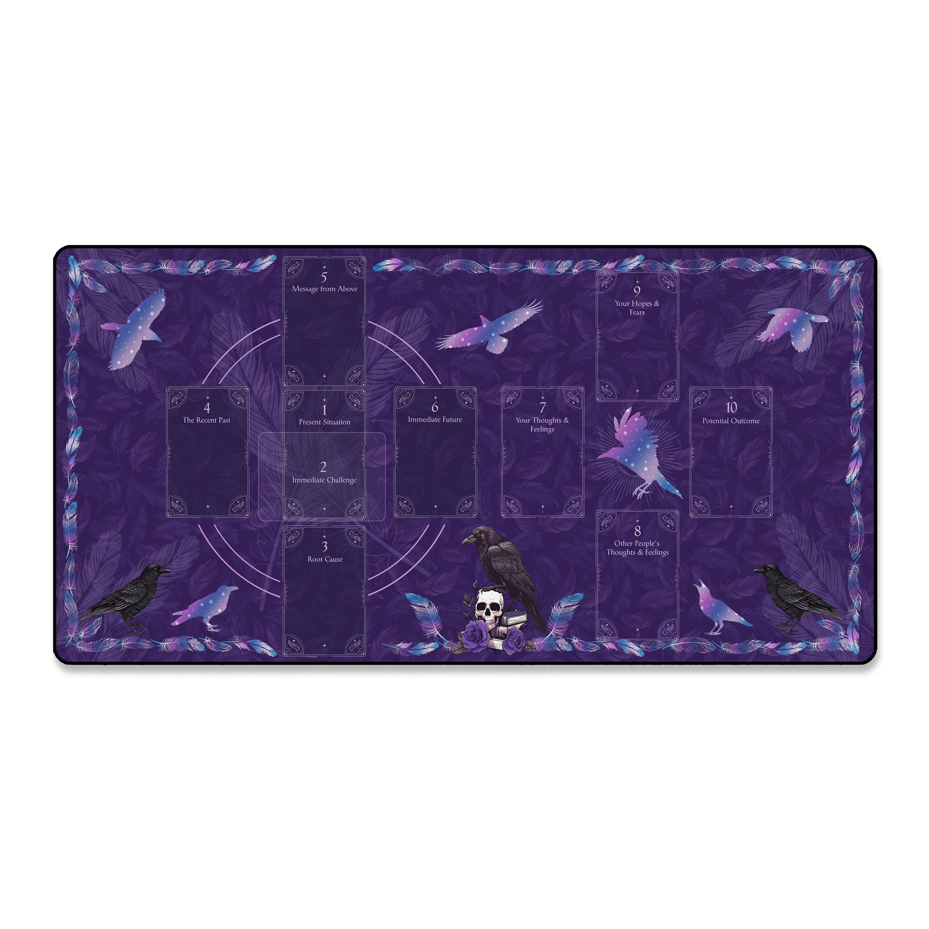 Crow Tarot Mat: Mystical Raven Altar Cloth, Celtic Cross Design - Etsy