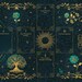 Tree of Life Gold & Teal Tarot Mat, Tree of Life Tarot Altar Mat ...