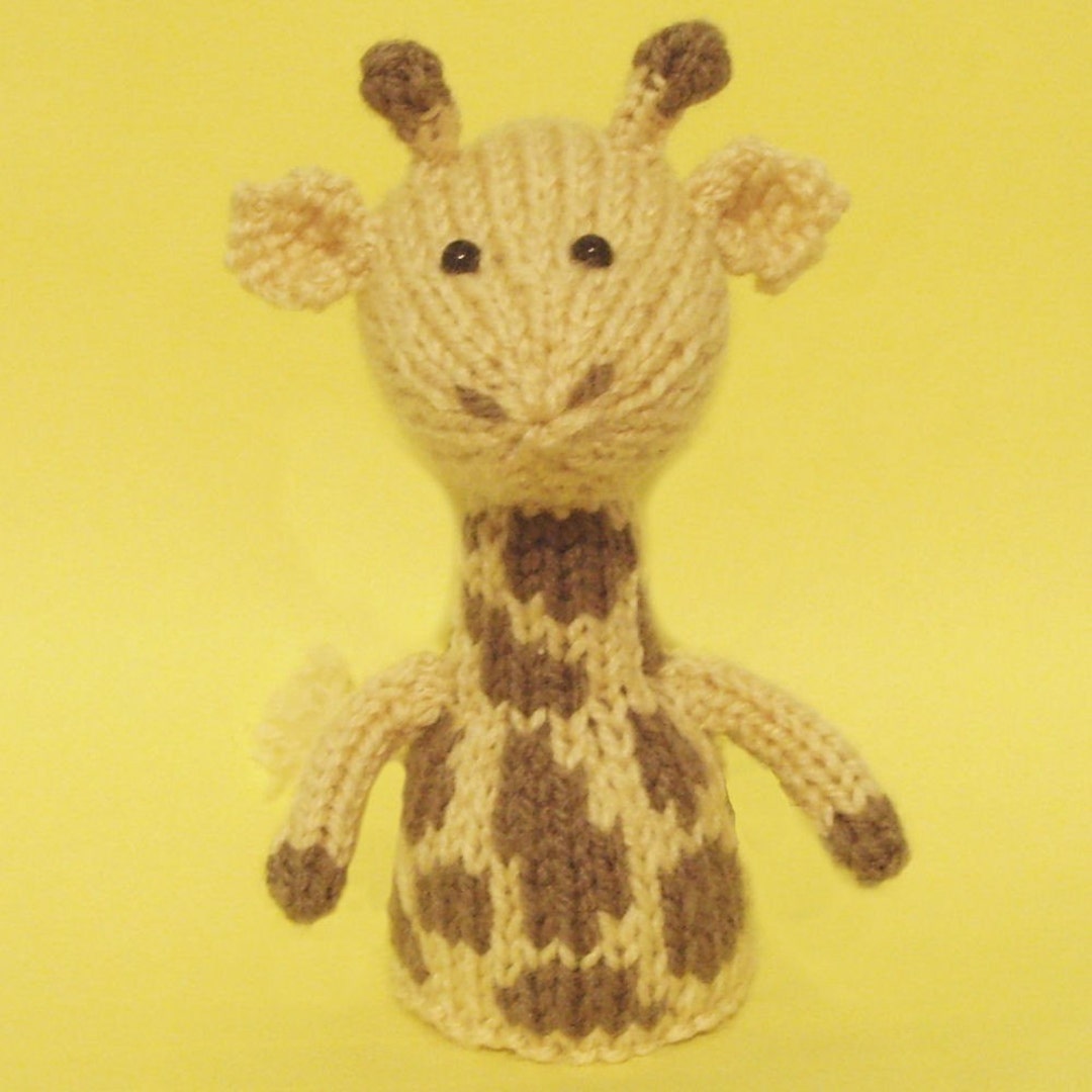 Giraffe Toy Knitting Pattern (PDF) Legs, Egg Cozy & Finger Puppet ...