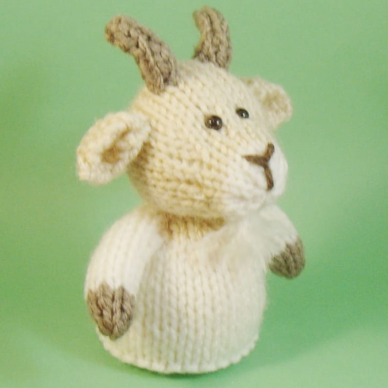 Goat Toy Knitting Pattern (PDF) Toy, Egg Cozy & Finger Puppet ...