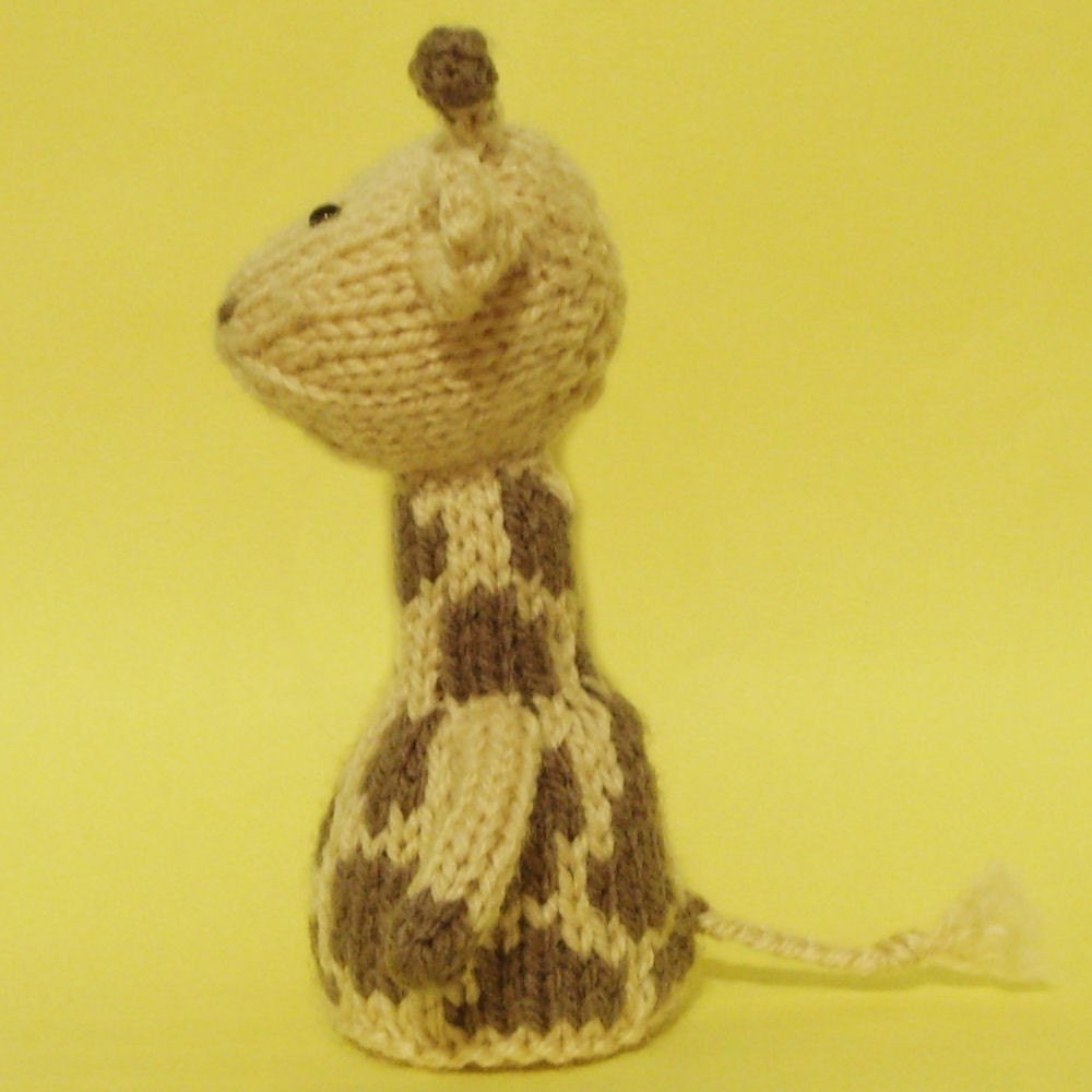 Giraffe Toy Knitting Pattern (PDF) Legs, Egg Cozy & Finger Puppet ...
