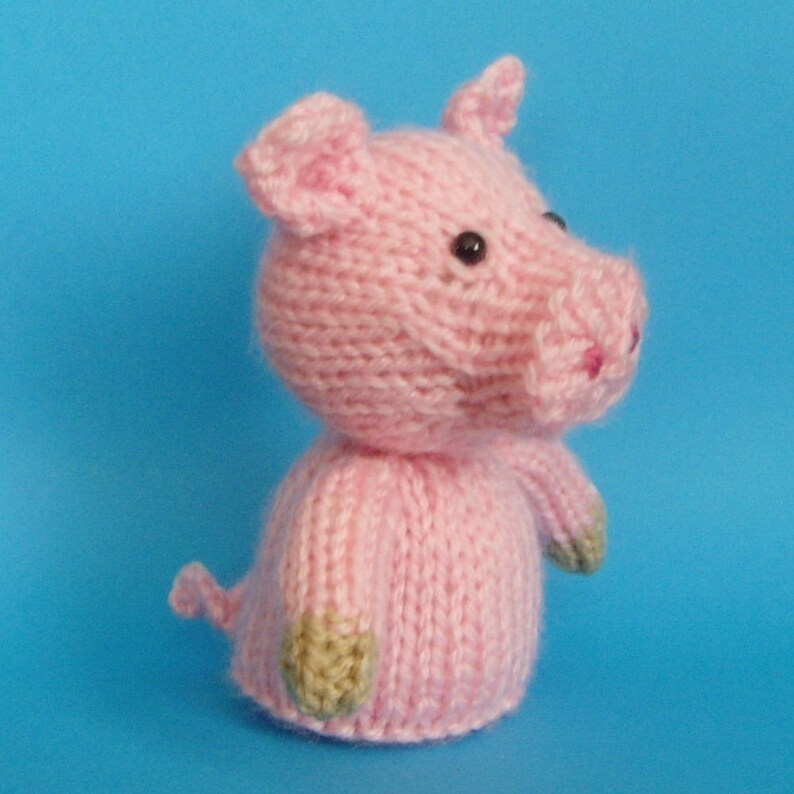 Pig Toy Knitting Pattern PDF Legs Egg Cozy & Finger Puppet | Etsy