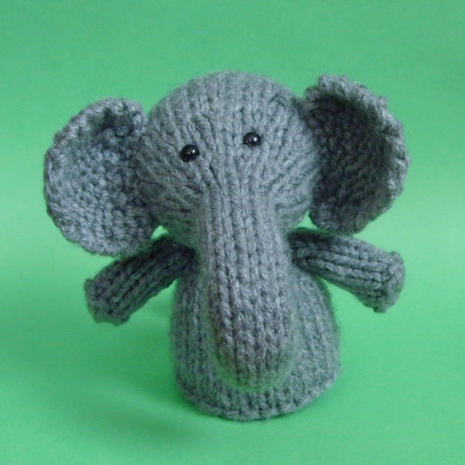 Elephant Toy Knitting Pattern (PDF) Legs, Egg Cozy & Finger Puppet ...