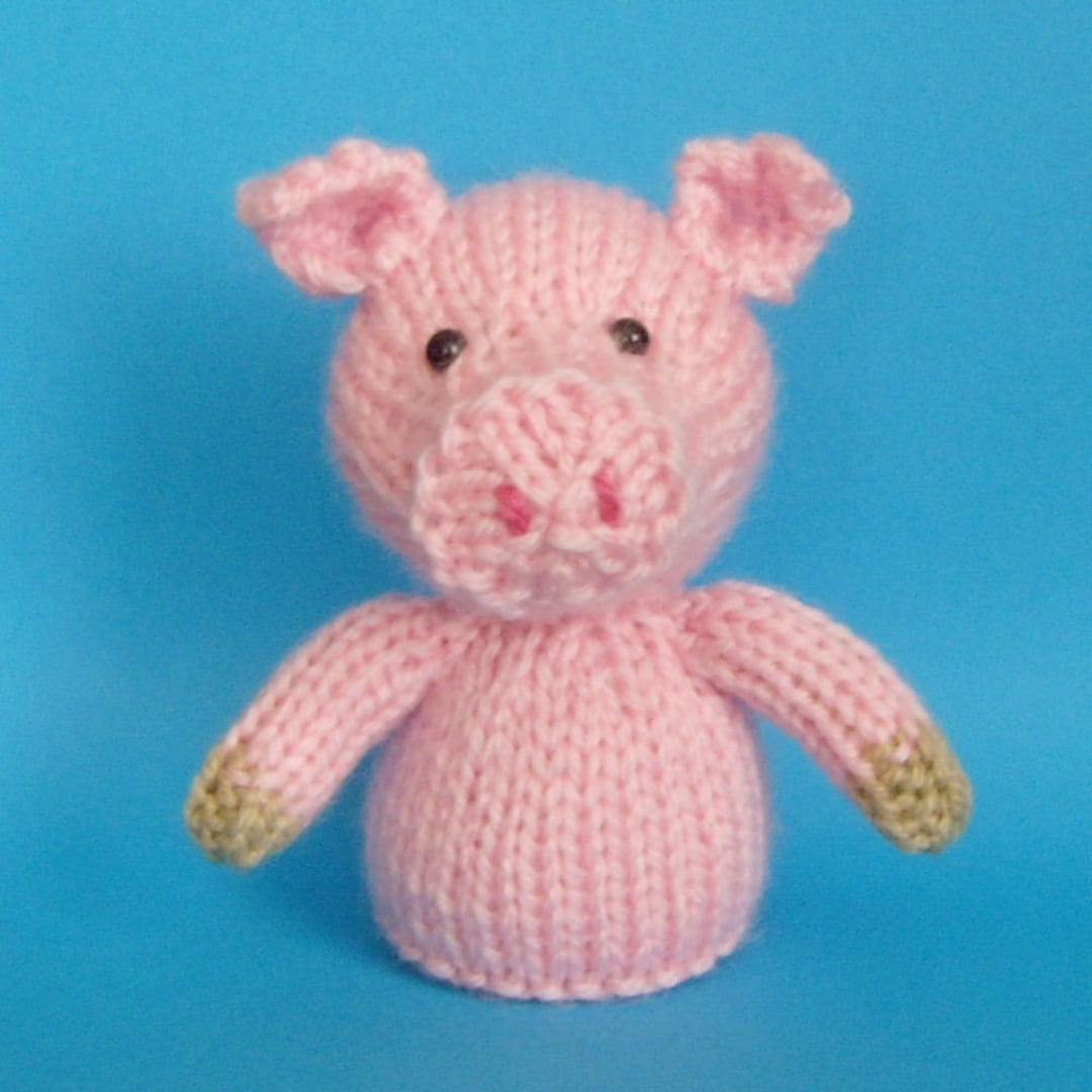 Pig Toy Knitting Pattern (PDF) Legs, Egg Cozy & Finger Puppet ...