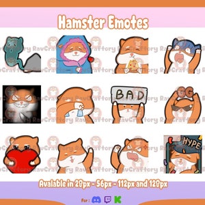 12 Emotes Including 6 Unique Animated Ones: Cute Hamster for Discord ...