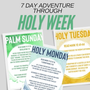 Seven Day Holy Week Family Activity Countdown - Etsy