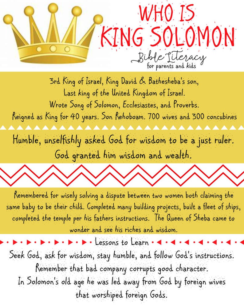 30 Old Testament Bible Character Sheets Full of Bio, What to Learn ...