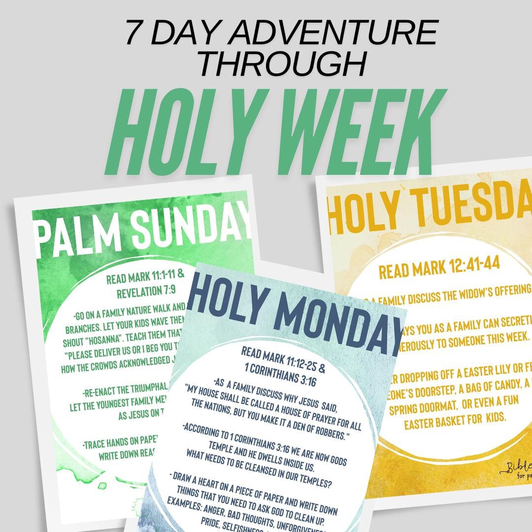 Holy Week Family Activity Countdown, Palm Sunday, Daily Family Guide ...